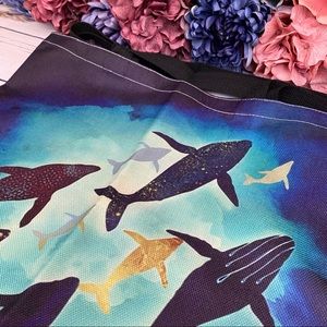 Bags | Ecofriendly Folding Blue Ocean Whale Tote Bag | Poshmark